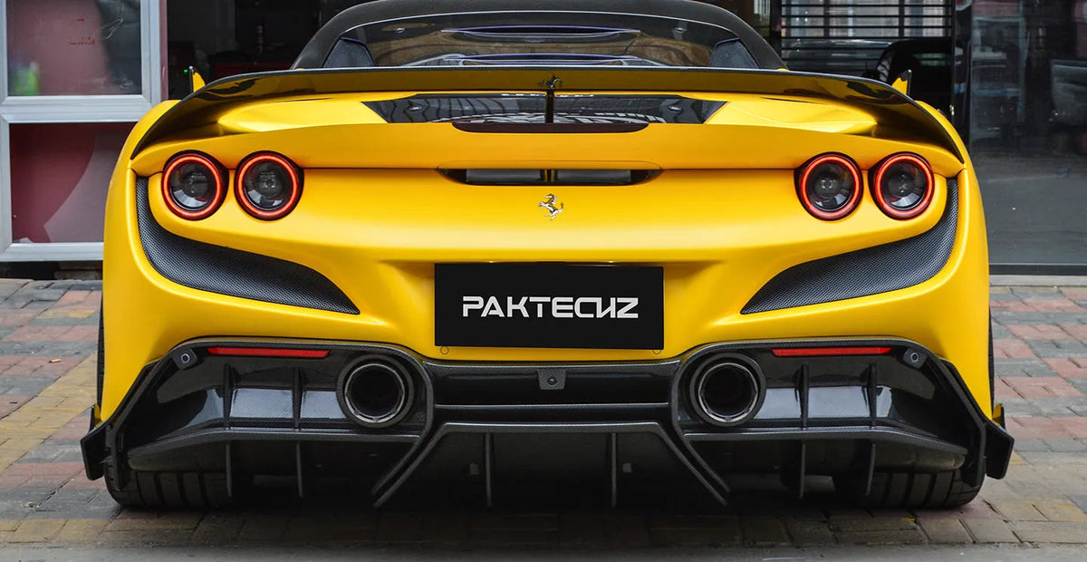 PAKTECHZ Carbon Fiber Rear Diffuser for Ferrari F8 Tributo / Spider ...