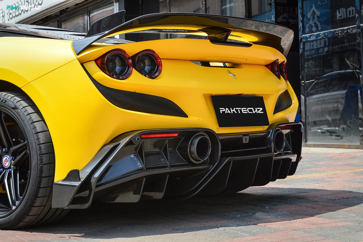 PAKTECHZ Carbon Fiber Rear Diffuser for Ferrari F8 Tributo / Spider ...