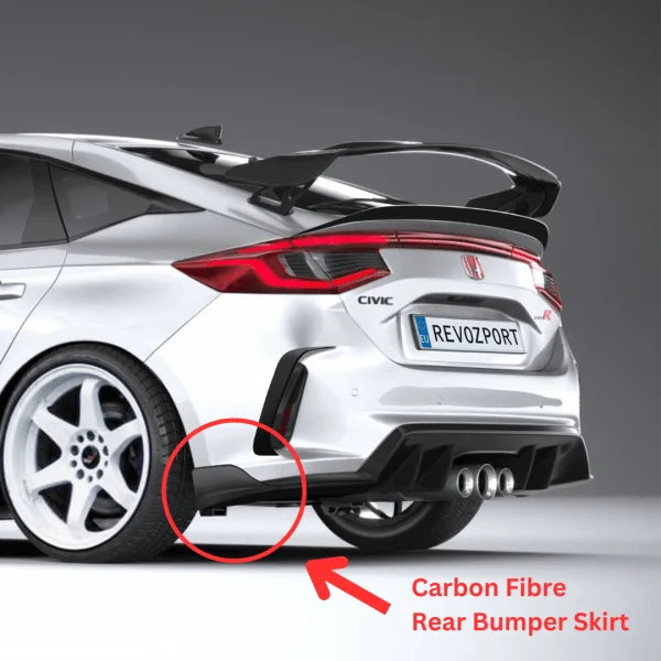 Revozport Honda Civic Type R FL5 Carbon Fiber FL5 Rear Bumper Skirts ...