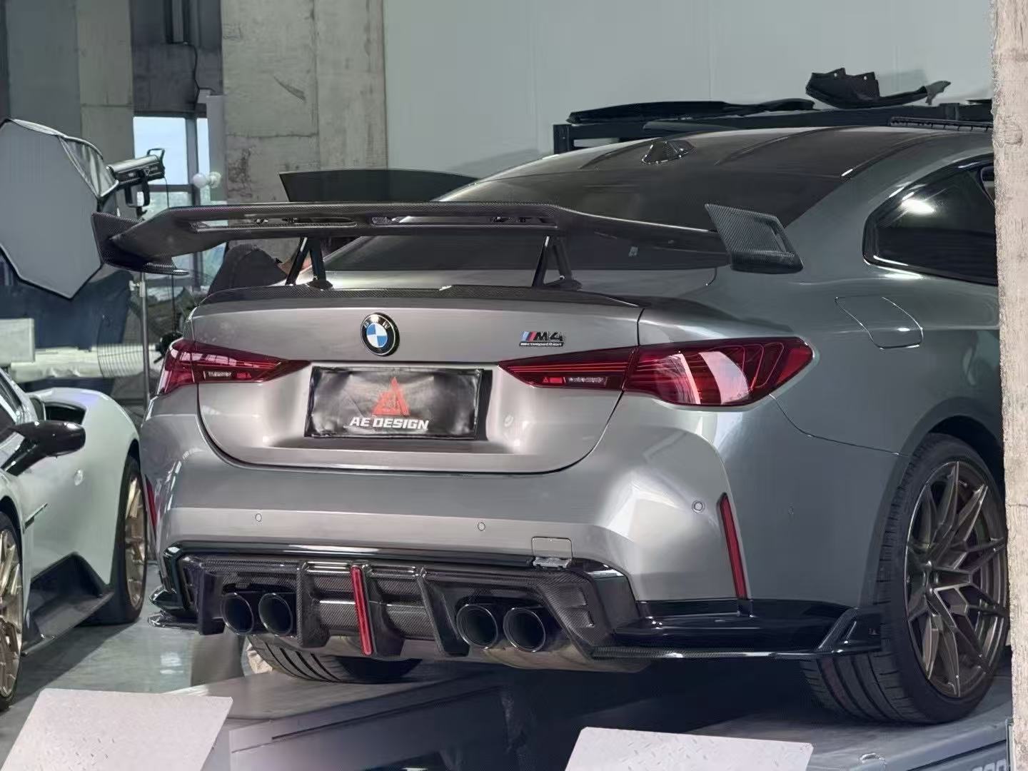 Armor Extend Dry Carbon Fiber Swan Neck Rear Wing Spoiler (Universal F ...