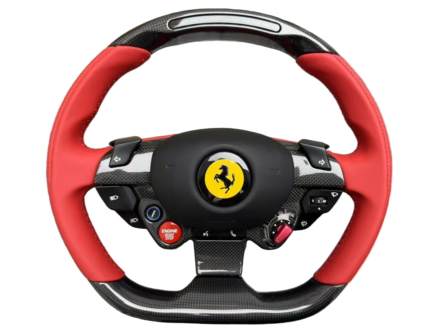 Ferrari 488 GTB / Spider Leather & Carbon Fiber LED Steering Wheel – CarGym