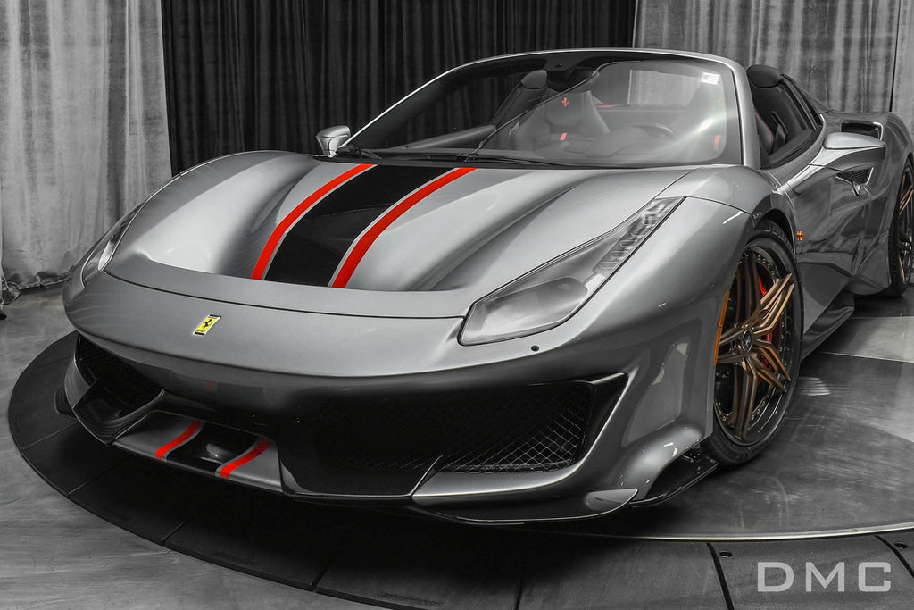 DMC Ferrari Pista Forged Carbon Fiber Front Hood Bonnet fits the OEM B ...