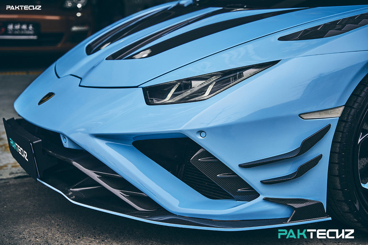 PAKTECHZ Carbon Fiber Front Canards for Lamborghini Huracan EVO RWD ...
