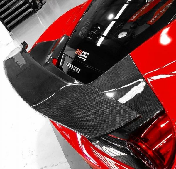 DMC Ferrari 488 GTB Forged Carbon Fiber Big Wing Spoiler fits the OEM ...