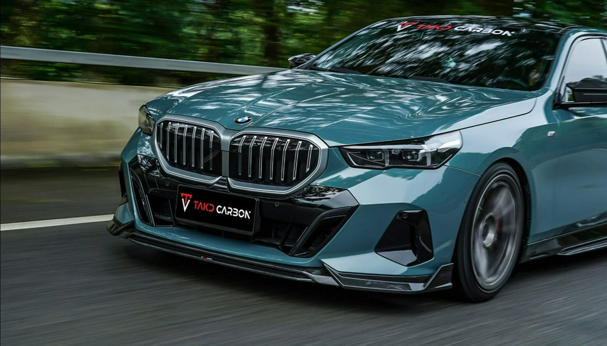 TAKD CARBON Dry Carbon Fiber Front Inlet Trim for BMW i5 / 5-Series G6 ...