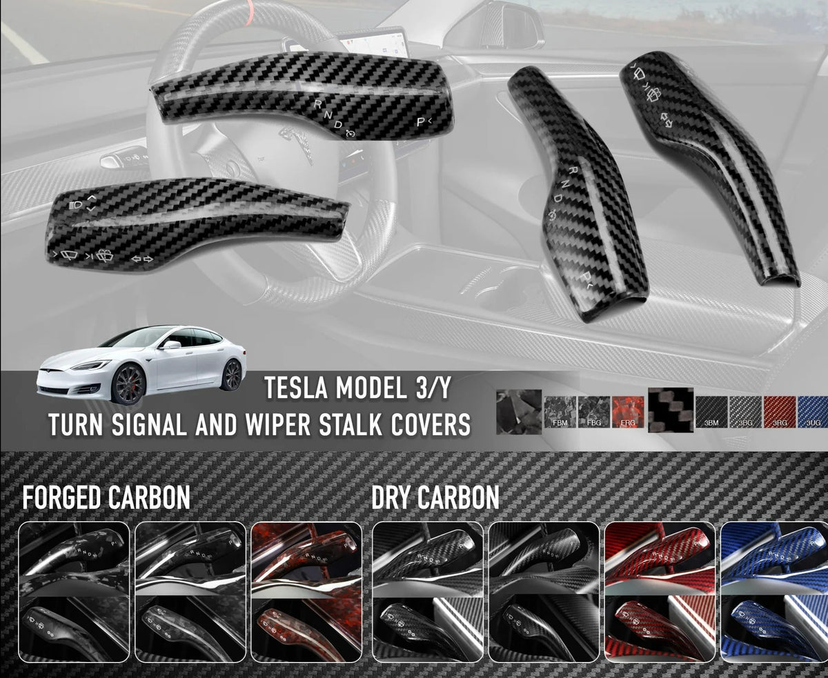 Carbonati USA Tesla Model 3 / Model Y Dry Carbon Fiber Turn Signal & W ...