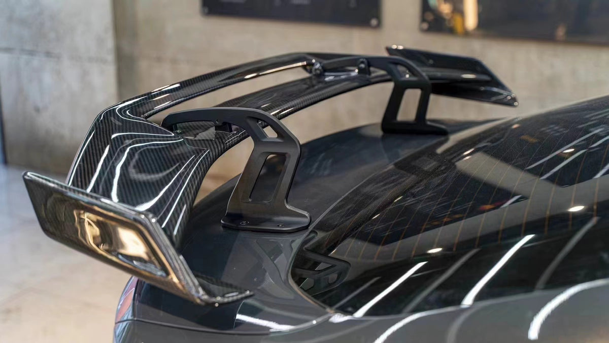 Armor Extend Dry Carbon Fiber Swan Neck Rear Wing Spoiler (Universal F ...