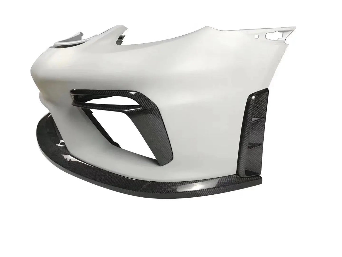 Porsche 718 Boxster / Cayman GT4 Style Front Bumper w/ Carbon Fiber Fr ...