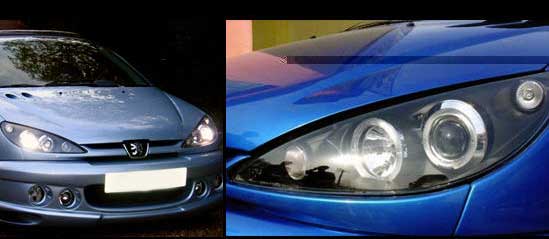 Peugeot 206/206cc LED Angel Eyes Chrome Projector Headlight – CarGym