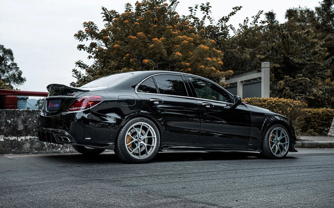 TAKD Carbon Dry Carbon Fiber Side Skirts for Mercedes Benz C-Class W20 ...