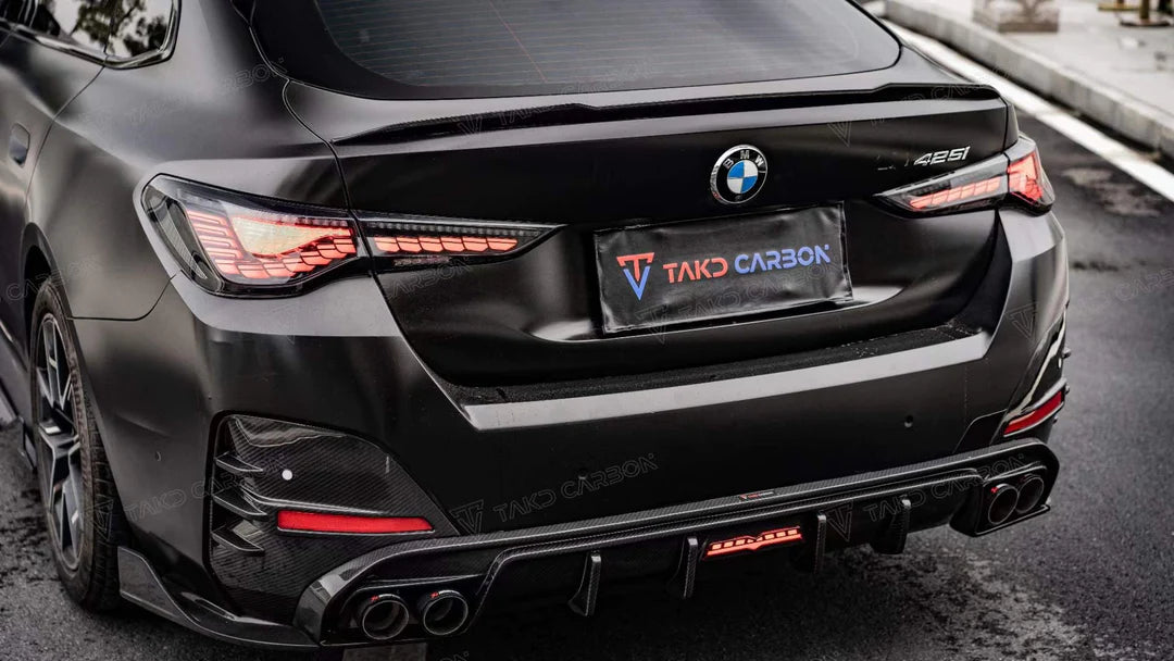 TAKD Carbon Fiber Rear Diffuser & Rear Canards for BMW 4 Series G26 Gr ...