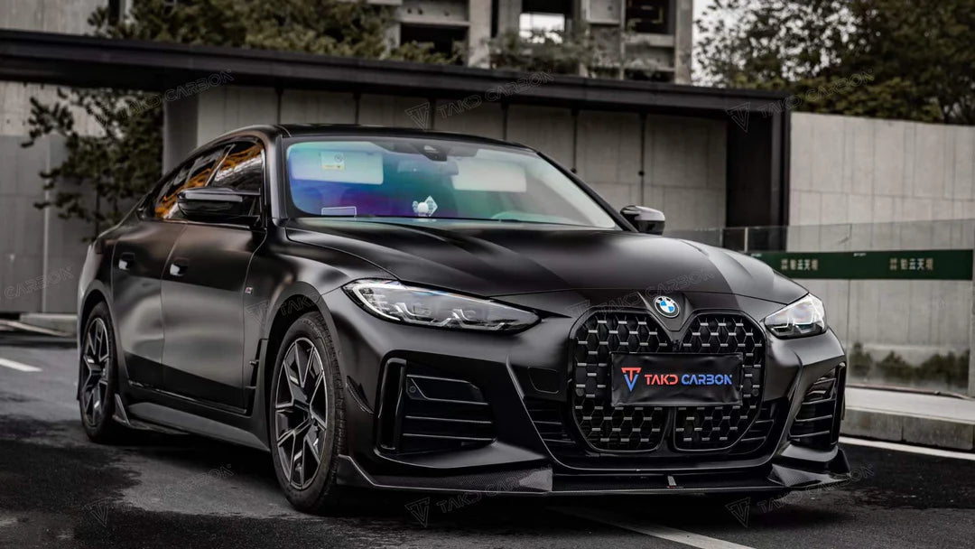 TAKD CARBON Carbon Fiber Front Lip for BMW i4 / 4-Series G26 GranCoupe ...