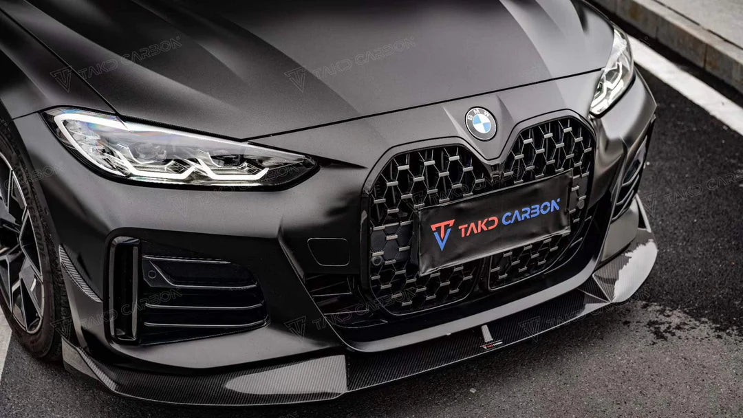 TAKD CARBON Carbon Fiber Front Lip for BMW i4 / 4-Series G26 GranCoupe ...