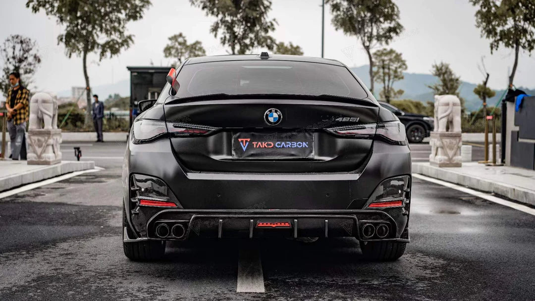 TAKD Carbon Fiber Rear Diffuser & Rear Canards for BMW 4 Series G26 Gr ...