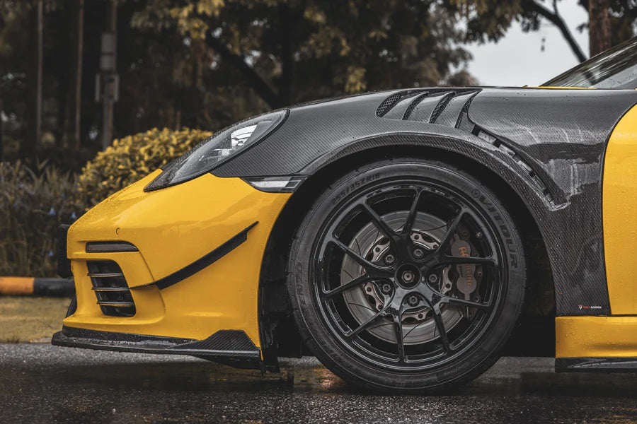 TAKD CARBON Dry Carbon Fiber Front Lip for Porsche 718 Boxster / Cayma ...