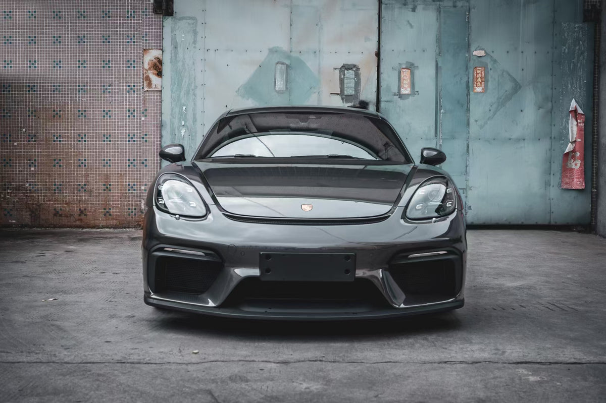 Porsche 718 Boxster Cayman GT4 Style Front Bumper + Carbon Trim – CarGym